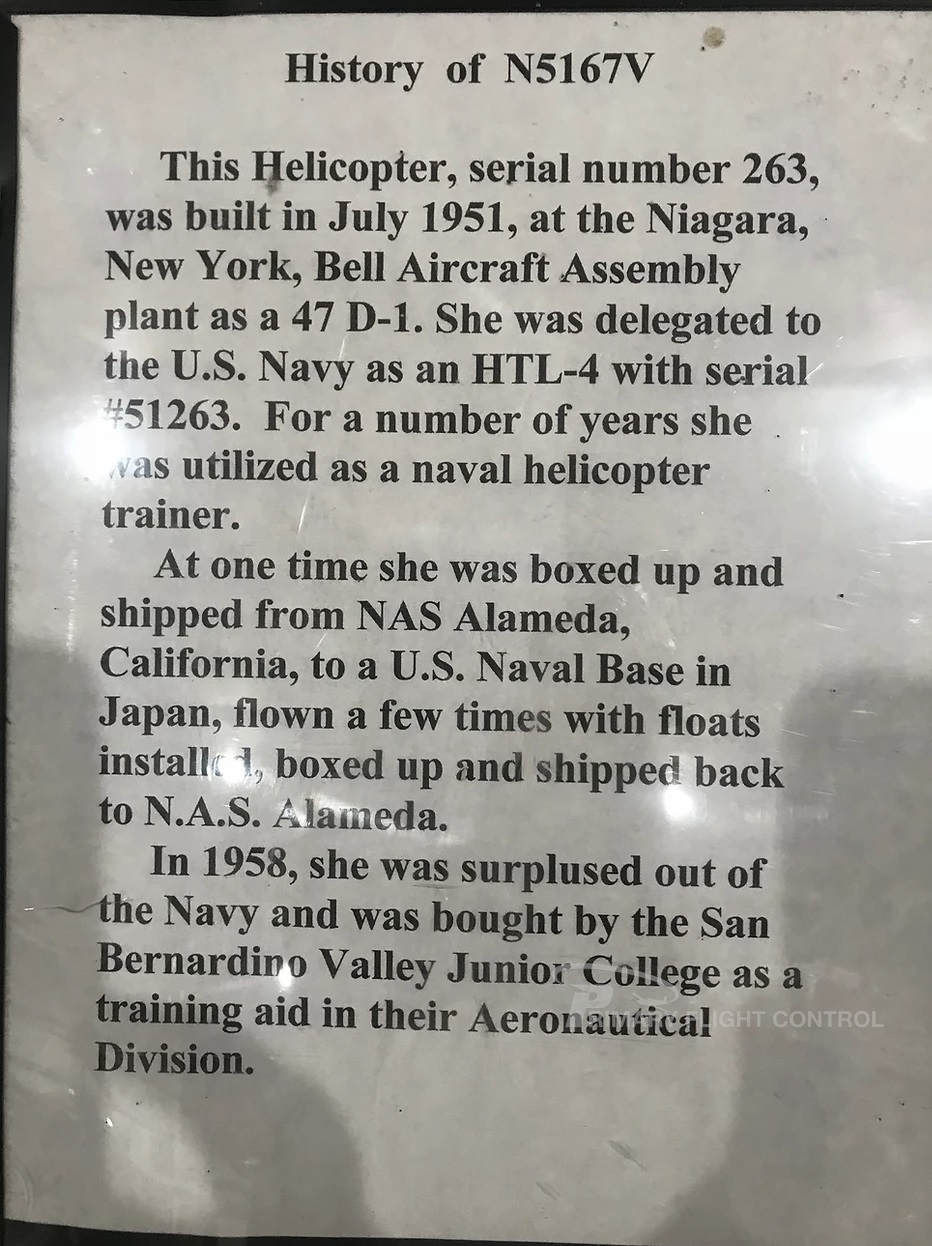 Airplane For Sale - 1951 Bell Helicopter 47 D-1